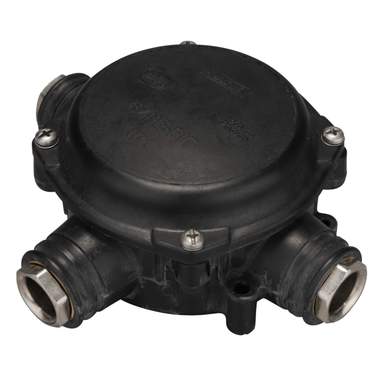 Pratley Ezee-Fit 25mm Size 1 Plastic Atex 3 Way Junction Box Black IP68 ...