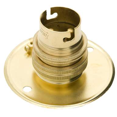 Jeani Bayonet Cap BC B22 Batten 2 Hole Shaded L/Holder Brass (Sold in 1 ...