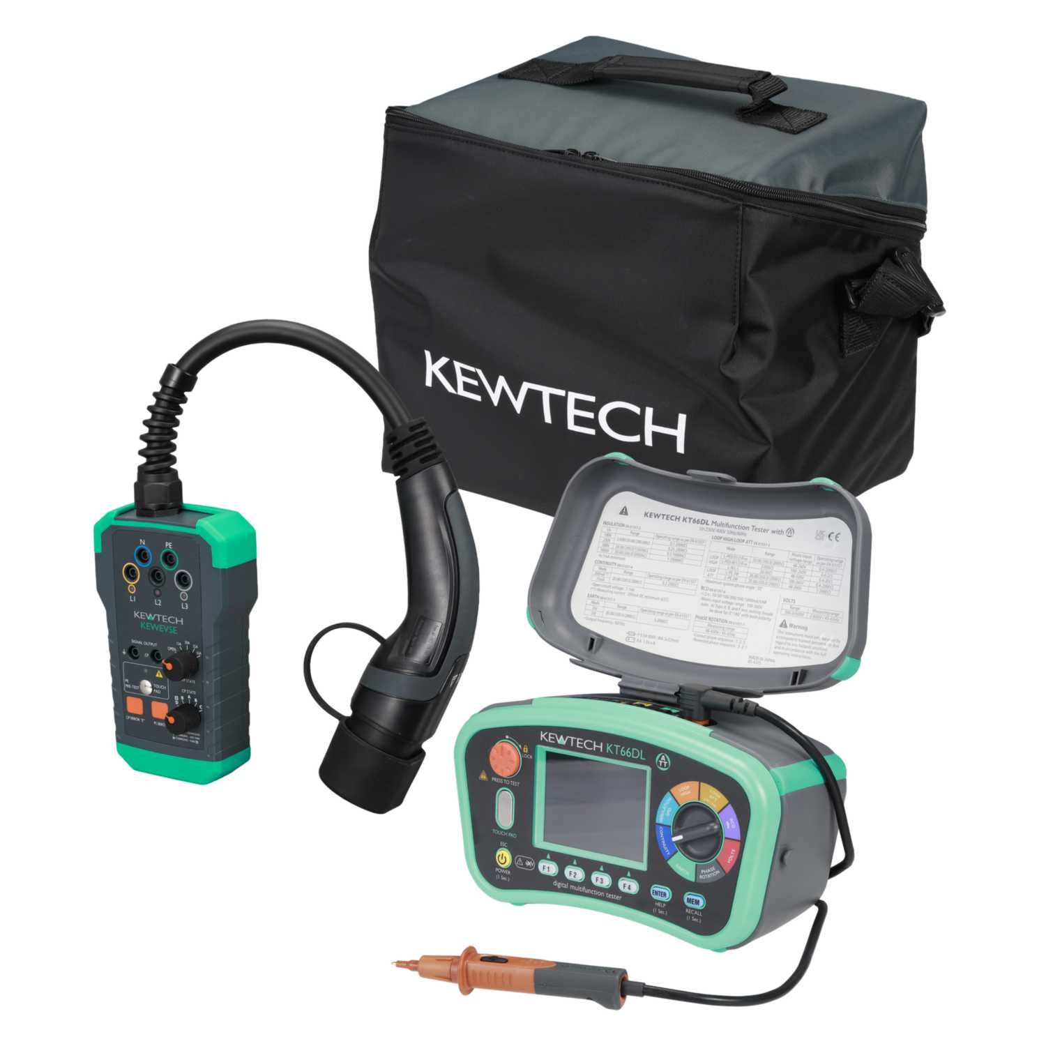 Kewtech KT66DL Multifunction Installation Tester with EV Charging Test ...