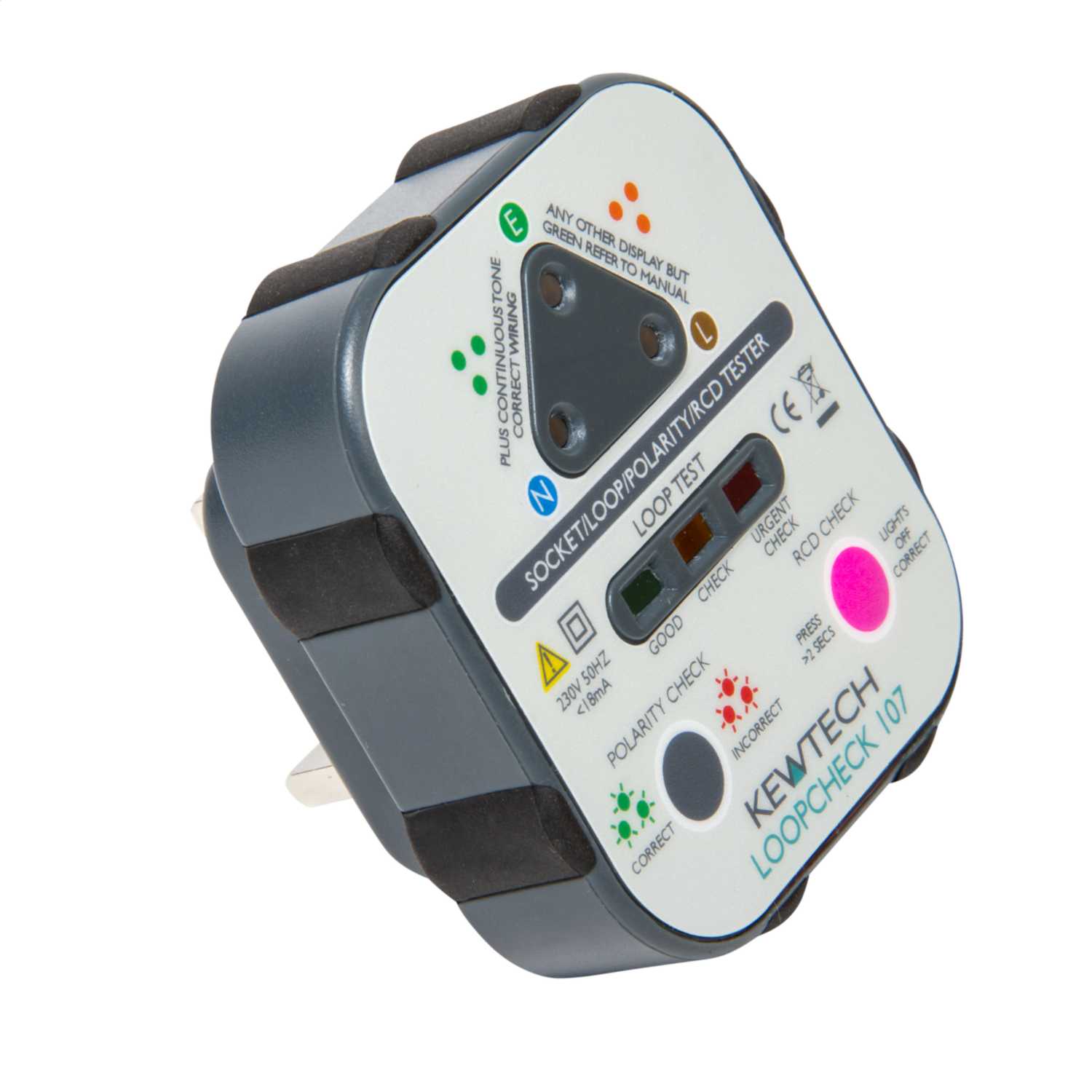 Kewtech LOOPCHECK 107 Mains Socket Tester with Earth Loop Check ...