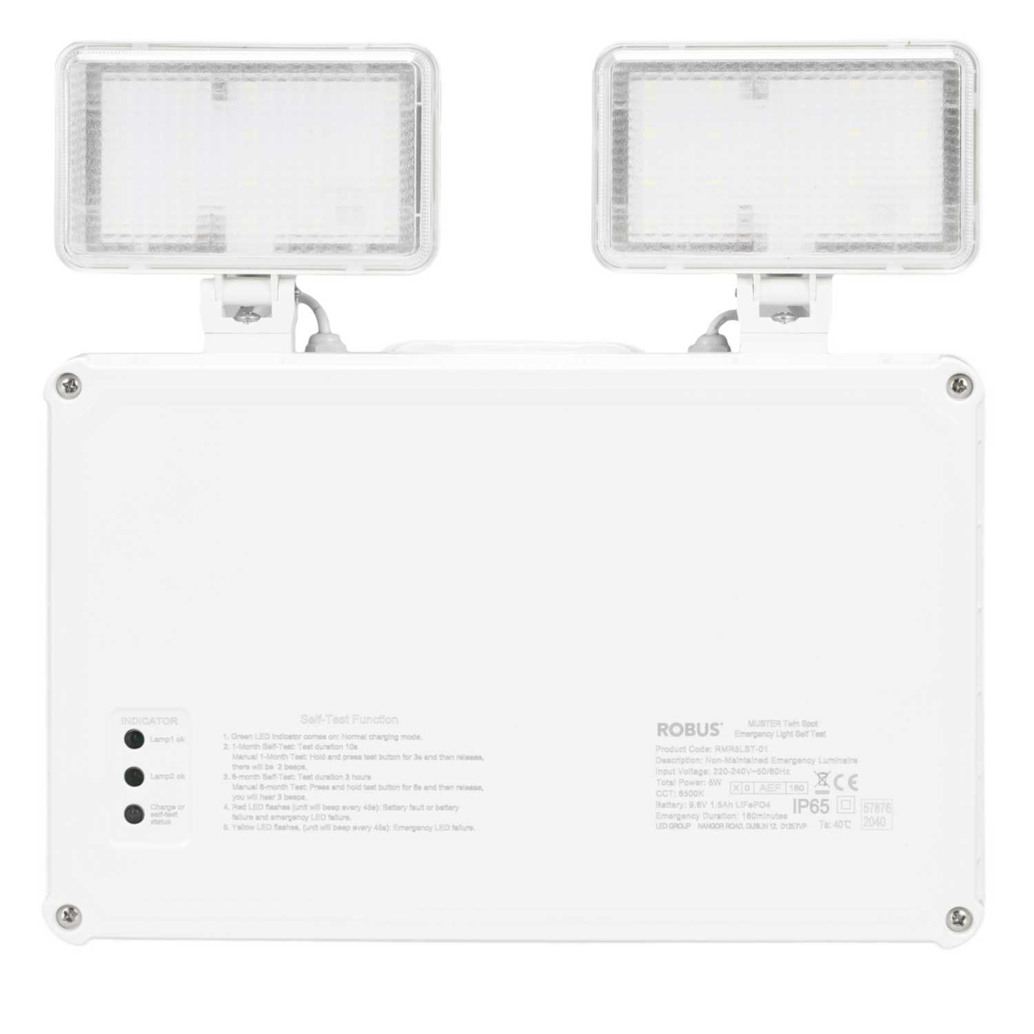 Robus Muster 5W LED Non Maintained Emergency Twinspot with Self Test ...