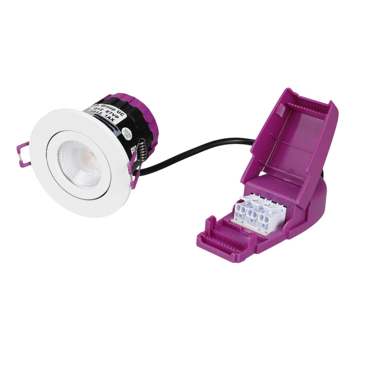 Robus Ultimum+ 6W LED Fire Rated Colour Selectable Tilt IP65 Downlight ...