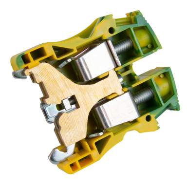 Legrand 35mm Terminal Block for Copper Cable Green / Yellow (037175) | CEF