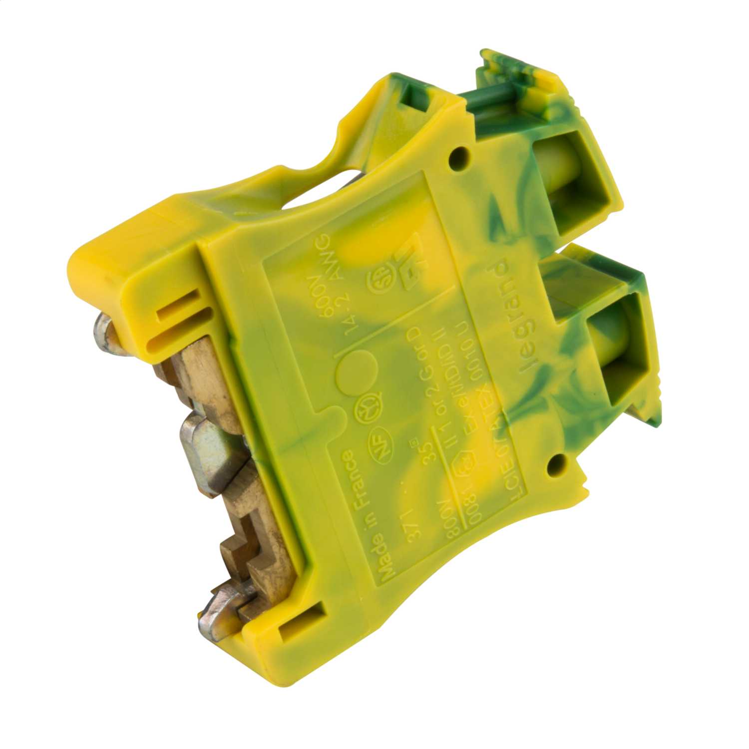 Legrand 35mm Terminal Block for Copper Cable Green / Yellow (037175) | CEF