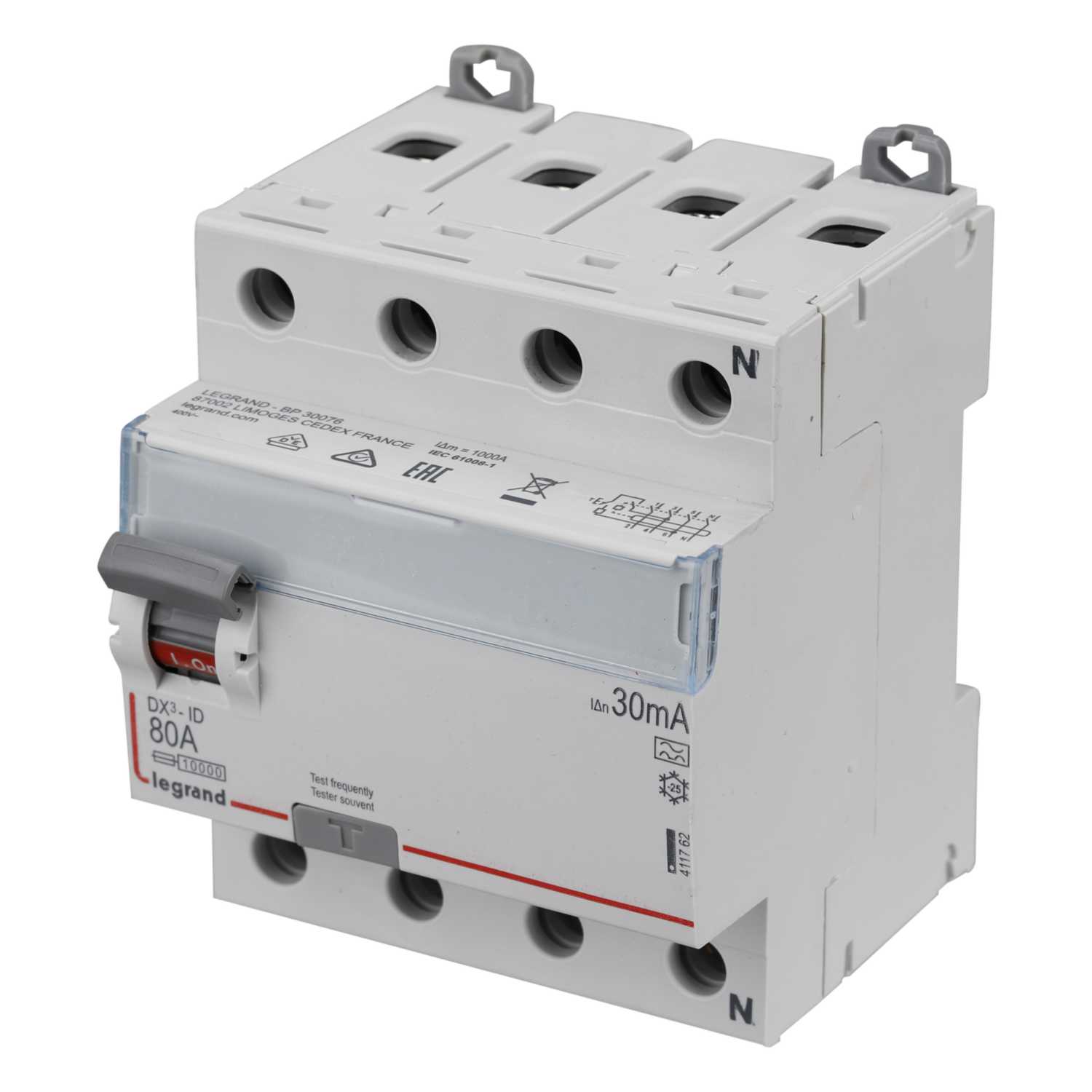 Legrand 80A 4 Pole 30mA Type A RCD (411762) | CEF