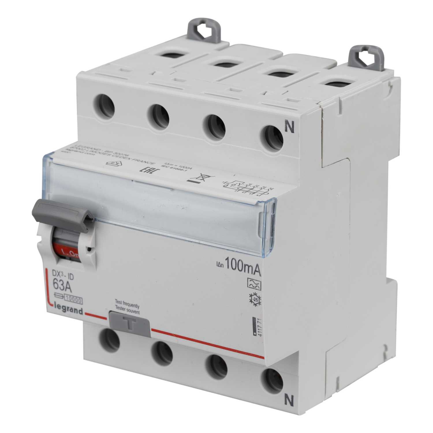 Legrand 63A 4 Pole 100mA Type A RCD (411771) | CEF