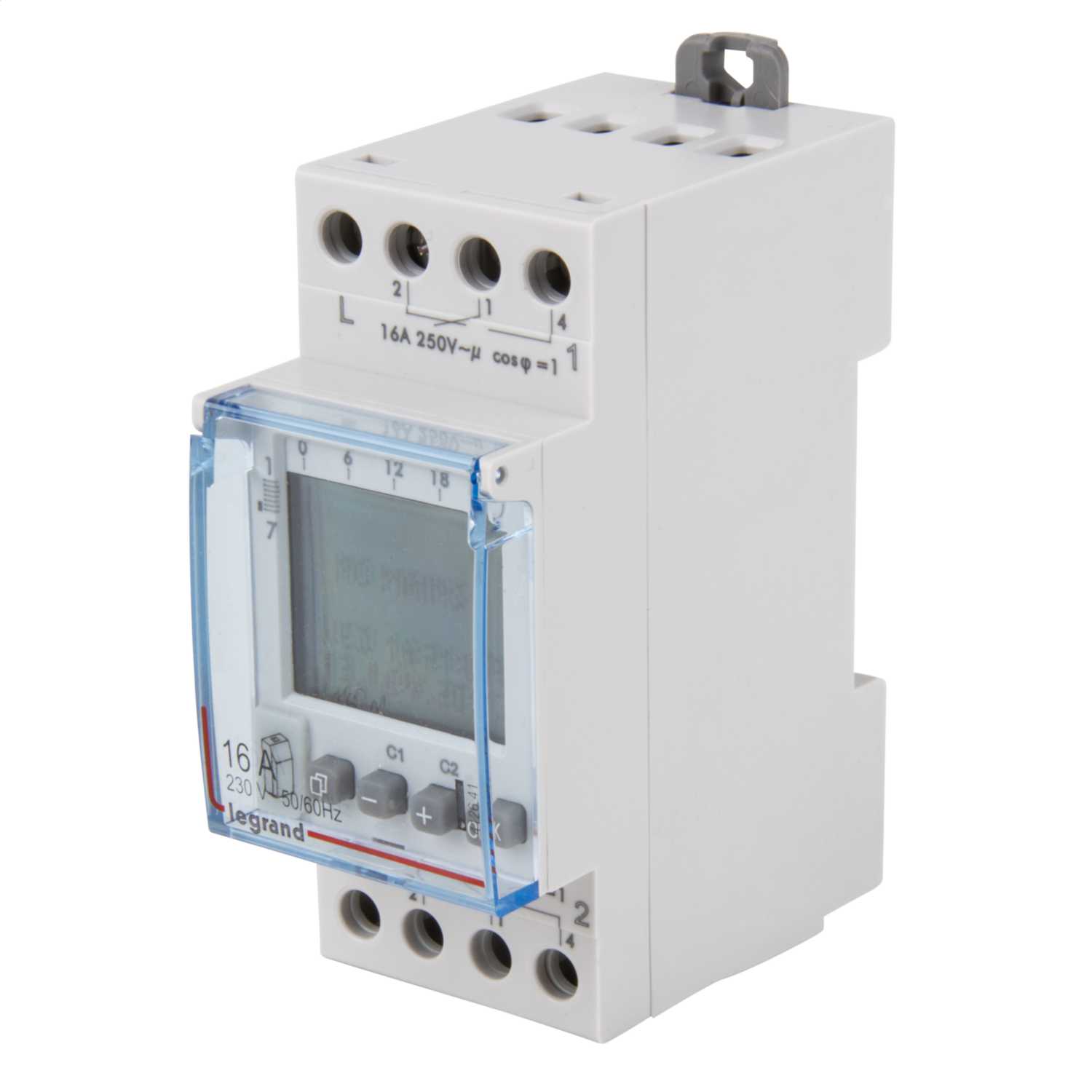 Legrand 16A Programmable Digital Time Switch DIN Rail Mounted (412641 ...