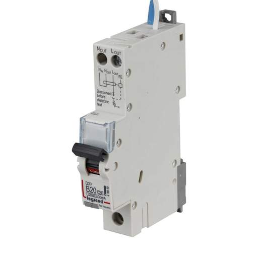 Legrand 20A 1P+N 1 Module B Curve 10kA 30mA Type A RCBO (418959) | CEF