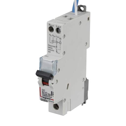 Legrand 32A 1P+N 1 Module B Curve 10kA 30mA Type A RCBO (418961) | CEF