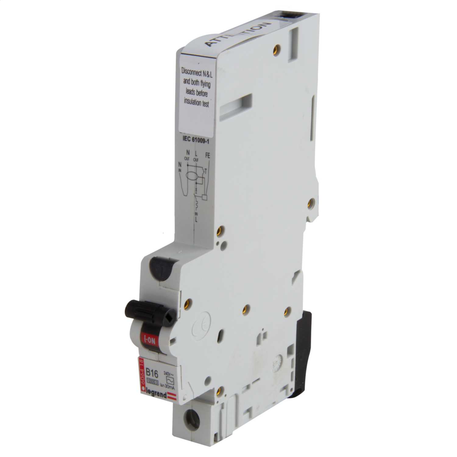 Legrand 16A Single Pole and Neutral 1 Module B Curve 10kA 30mA Type AC ...