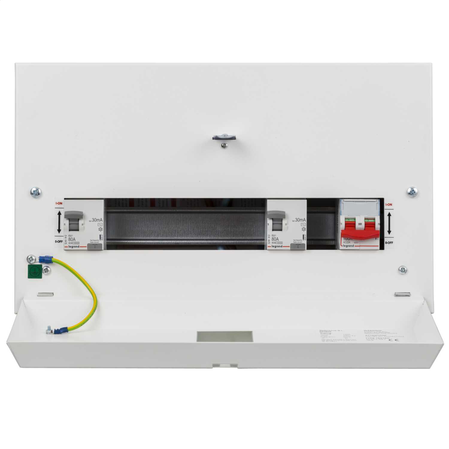 Legrand 10 Way Flexible Dual 80A RCD High Integrity Metal Clad Consumer ...