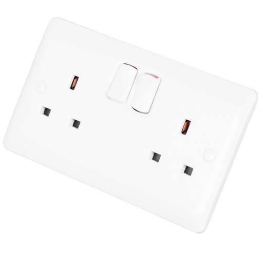 Legrand 13A SP 2 Gang Switched Socket White (730076) | CEF