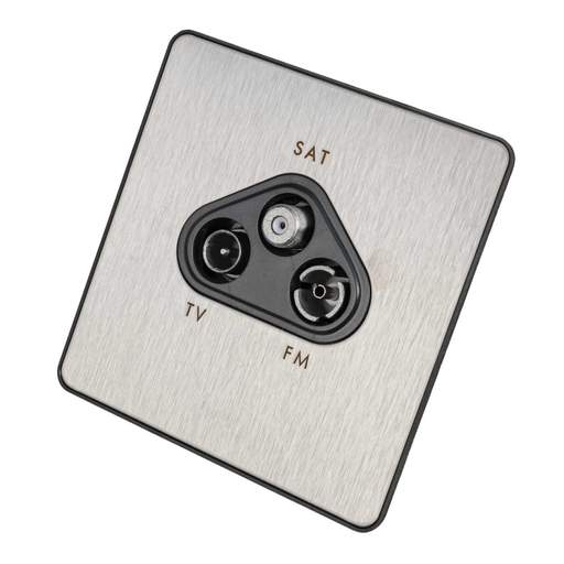 Legrand 1 Gang Triplex TV FM SAT Screened Socket Black Insert Brushed ...