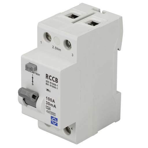 Lewden 100A 2 Pole 30mA Type A RCD (100/30/2A) | CEF