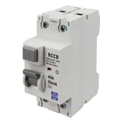 Lewden 40A 2 Pole 30mA Type A RCD (40/30/2A) | CEF