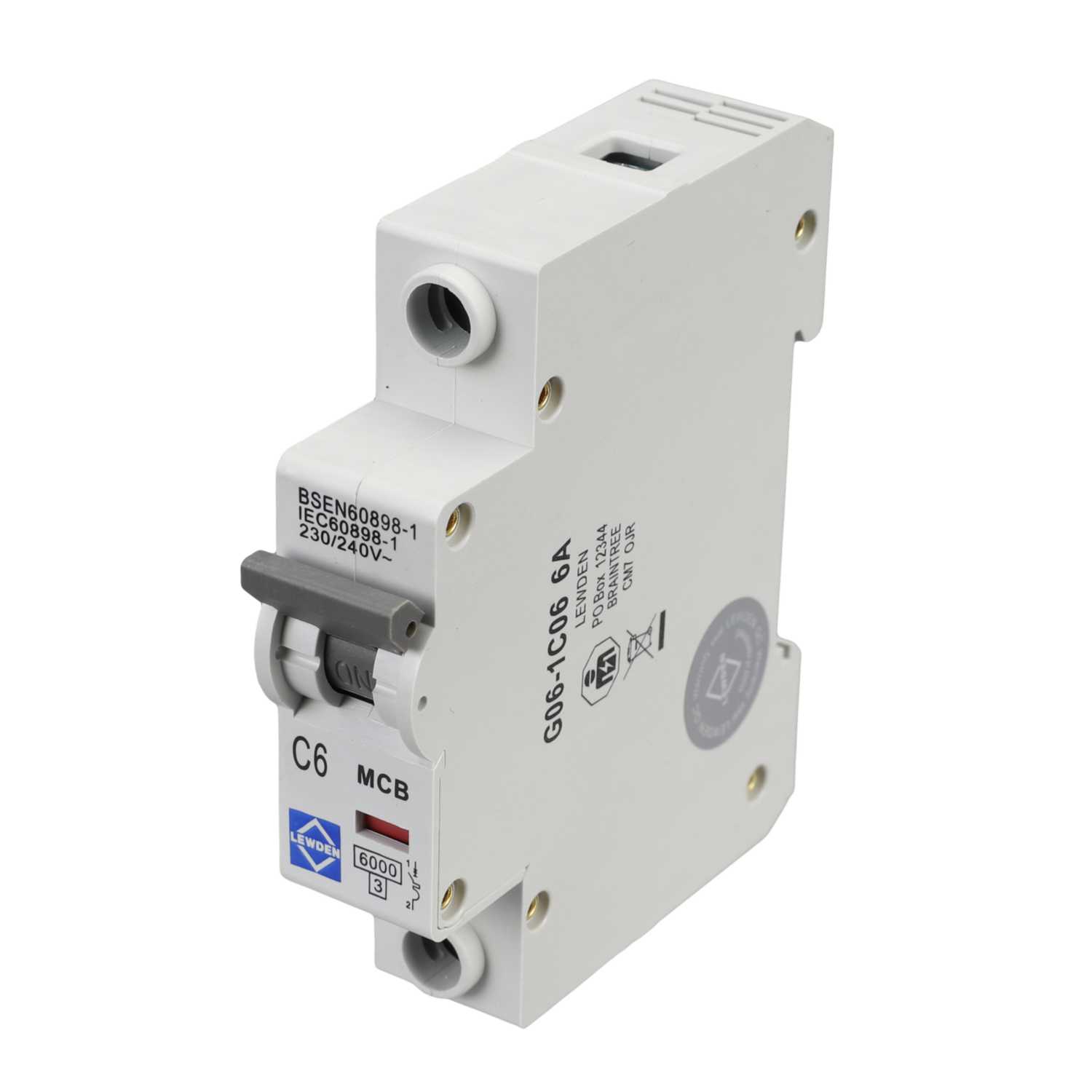 Lewden 6A Single Pole 6kA C Curve MCB (G06-1C06) | CEF