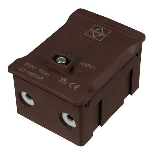 Lewden 100A 5 Way Single Pole Terminal Block Brown (DT1005BR) | CEF