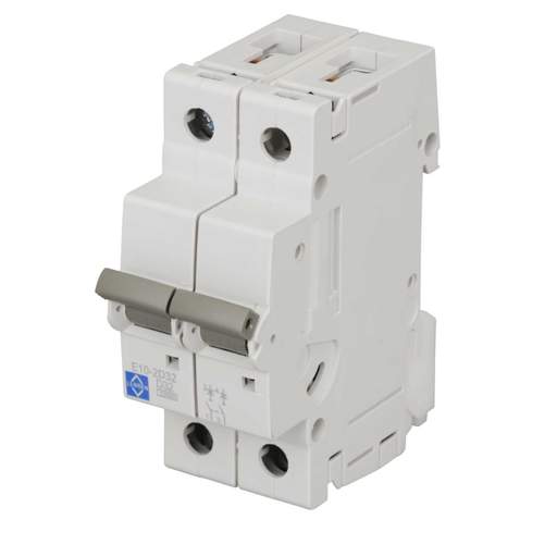 Lewden 32A Double Pole 10kA D Curve MCB (E10-2D32) | CEF