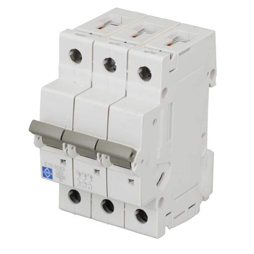 Lewden 63A Triple Pole 10kA C Curve MCB (E10-3C63) | CEF