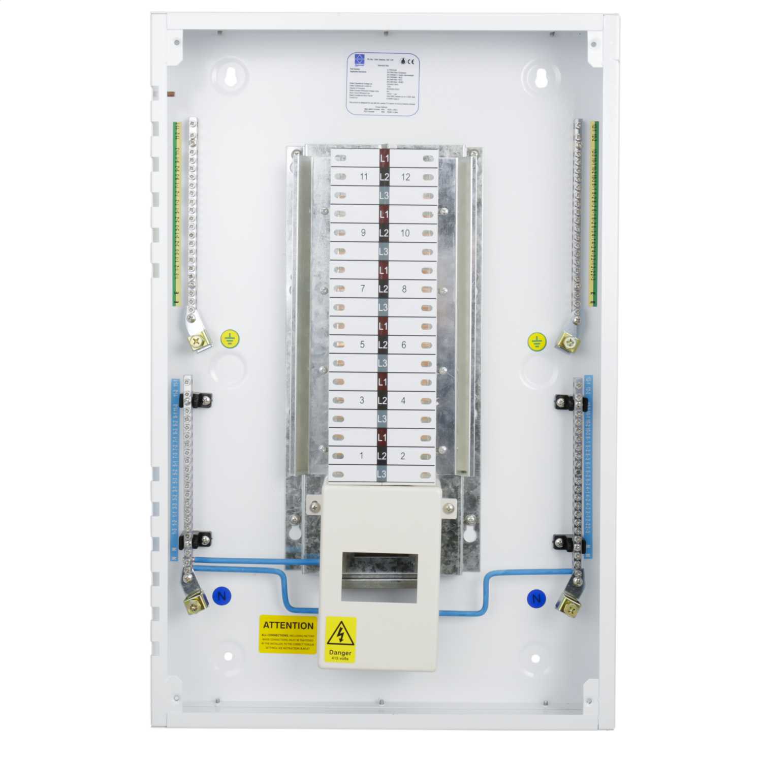 Lewden 12 Way 125A TP+N Type B Distribution Board without Incomer (E ...