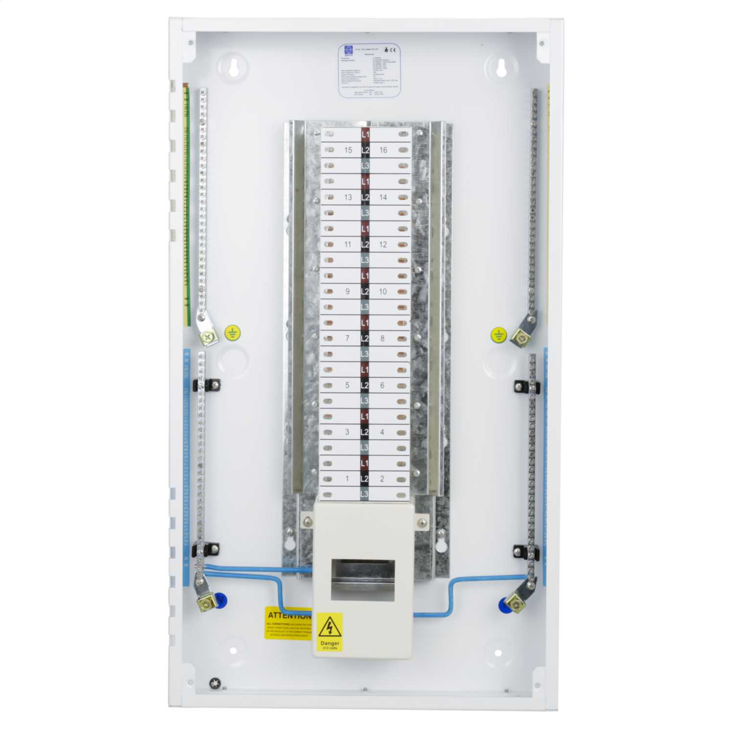 Lewden 16 Way 125A TP+N Type B Distribution Board without Incomer (E ...