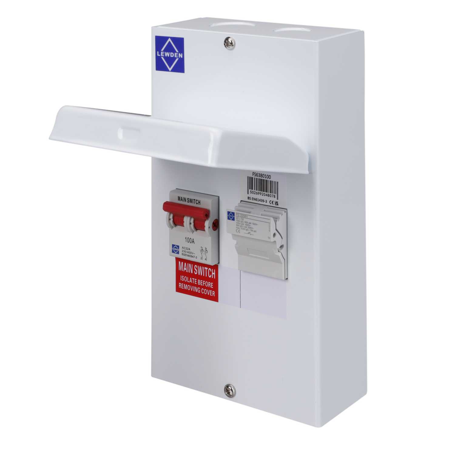 Lewden 100A SP+N Metal Switch Fuse (FS6380100) | CEF