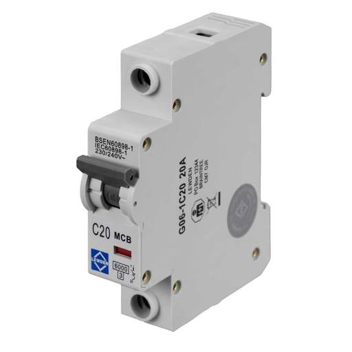 Lewden 20A Single Pole 6kA C Curve MCB (G06-1C20) | CEF