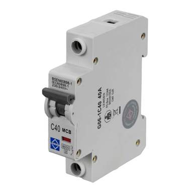 Lewden 40A Single Pole 6kA C Curve MCB (G06-1C40) | CEF