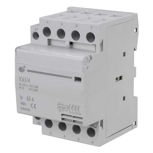 Lewden 230V 63A 4 Pole Contactor with 4 NO Contacts (IC63/4) | CEF