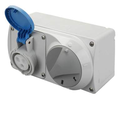 Lewden 16A 2P+E 230V Interlocked Switched Socket IP44 (PM16/454126LW) | CEF