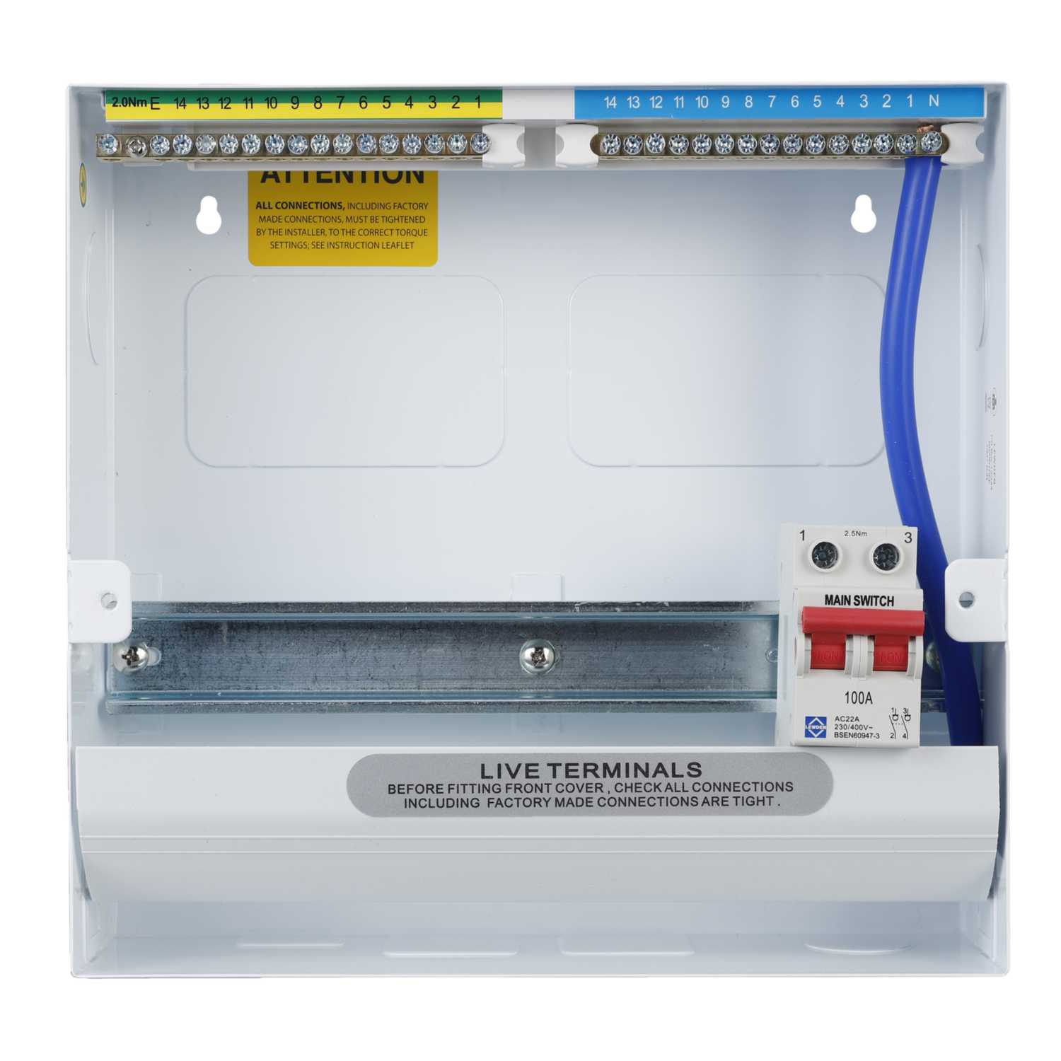 Lewden 10 + 1 Way 100A Isolator Incomer Metal Clad Consumer Unit (PRO ...