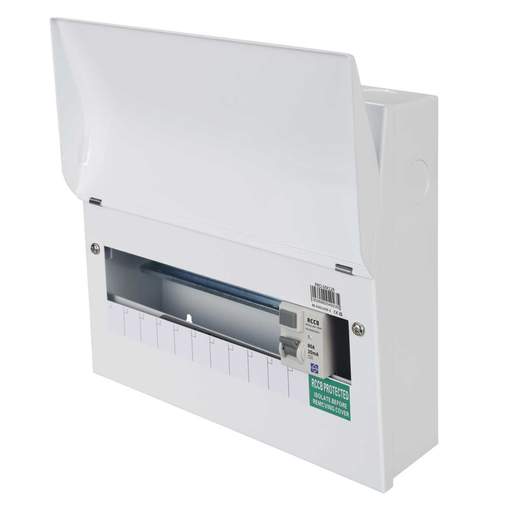 Lewden 10 + 1 Way 80A 30mA Type A RCD Incomer Metal Clad Consumer Unit ...