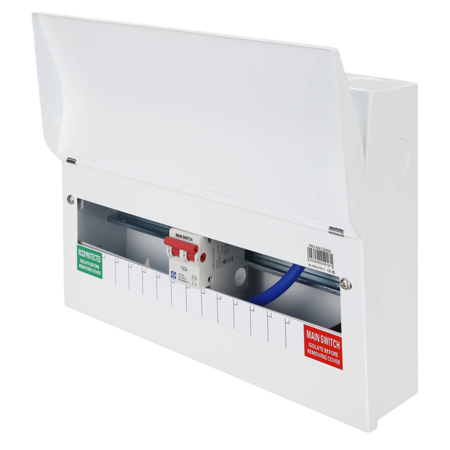 Lewden 10 + 1 Way Flexible Dual RCD Ready Metal Clad Consumer Unit (PRO ...