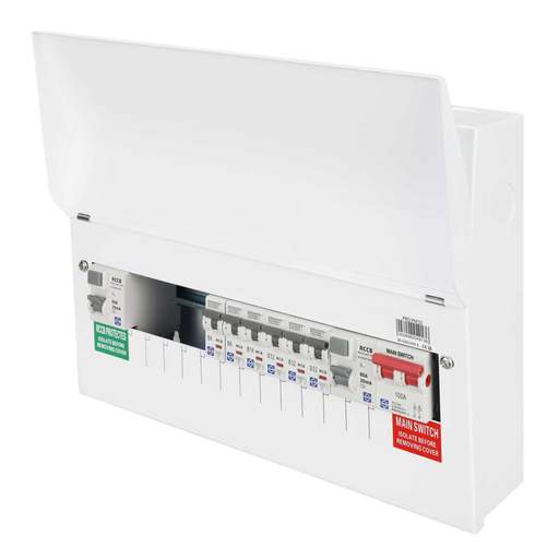 Lewden 10 + 1 Way Flexible Dual 80A Type A RCD Metal Clad Consumer Unit ...