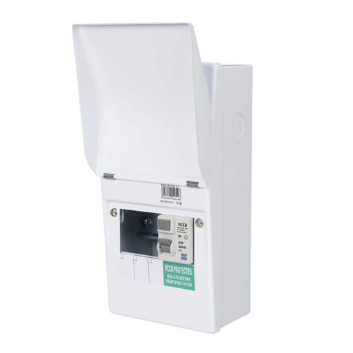 Lewden 3 Way 63A 30mA Type A RCD Incomer Metal Clad Consumer Unit with ...
