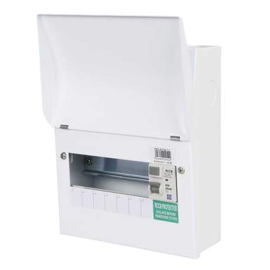 Lewden 7 Way 63A 30mA Type A RCD Incomer Metal Clad Consumer Unit with ...
