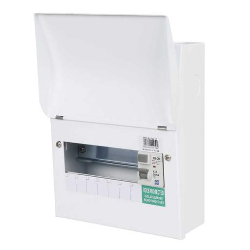 Lewden 7 Way 63A 30mA Type A RCD Incomer Metal Clad Consumer Unit with ...
