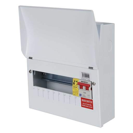 Lewden 8 Way 100A Isolator Incomer Metal Clad Consumer Unit with Type 2 ...