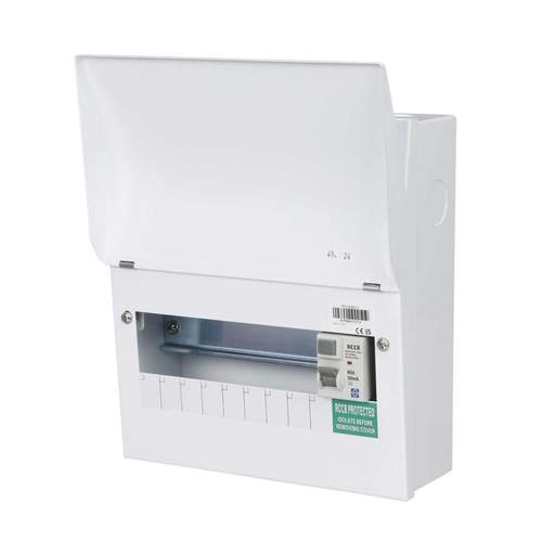 Lewden 9 Way 80A 30mA Type A RCD Incomer Metal Clad Consumer Unit with ...
