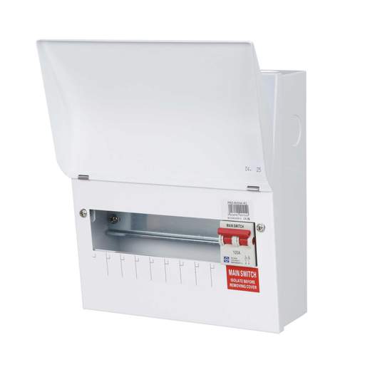 Lewden 9 Way 100A Isolator Incomer Metal Clad Consumer Unit with Round ...