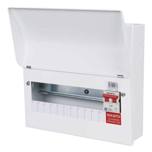 Lewden 11 Way 100A Isolator Incomer Metal Clad Consumer Unit with Round ...