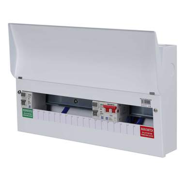 Lewden 15 + 1 Way Dual 80A 30mA Type A RCD Incomer Metal Clad Consumer ...