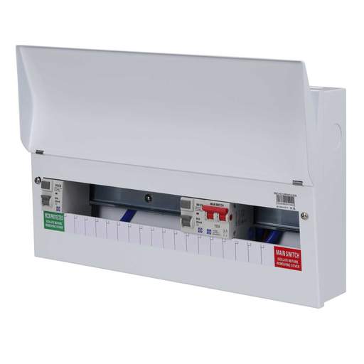 Lewden 15 + 1 Way Dual 80A 30mA Type A RCD Incomer Metal Clad Consumer ...