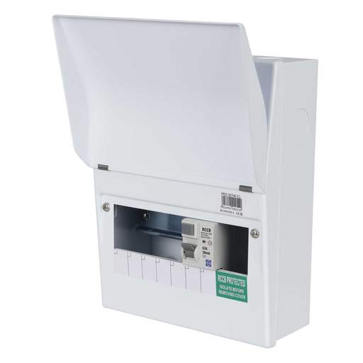 Lewden 7 Way 63A 30mA Type A RCD Incomer Metal Clad Consumer Unit with ...