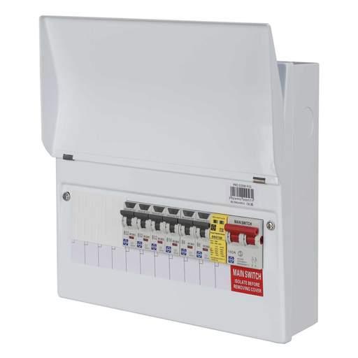 Lewden 10 Way 100A Isolator Metal Clad Consumer Unit with Type 2 SPD ...