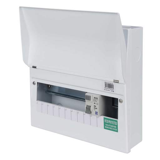 Lewden 11 Way 80A 30mA Type A RCD Incomer Metal Clad Consumer Unit with ...