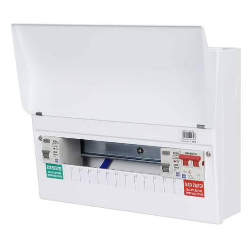 Lewden 11 Way Dual 100A RCD High Integrity Metal Clad Consumer Unit ...