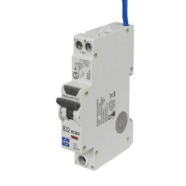 Lewden 32A Single Pole 1 Module B Curve 6kA 30mA Type A Compact RCBO (RCBO-B32/30/SPA) | CEF