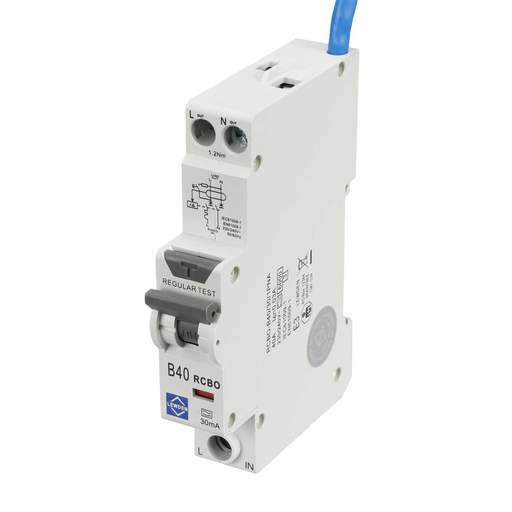 Lewden 40A 1P+N 1 Module B Curve 6kA 30mA Type A RCBO (RCBO-B40/30/1PNA) | CEF