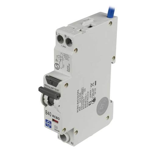 Lewden 40A Single Pole 1 Module B Curve 6kA 30mA Type A Compact RCBO (RCBO-B40/30/SPA) | CEF